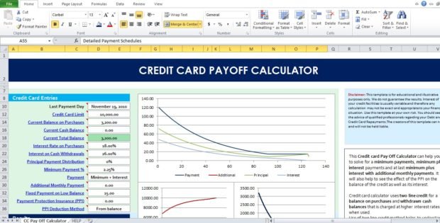 Credit Card Payoff Calculator Excel Template - Excel TMP
