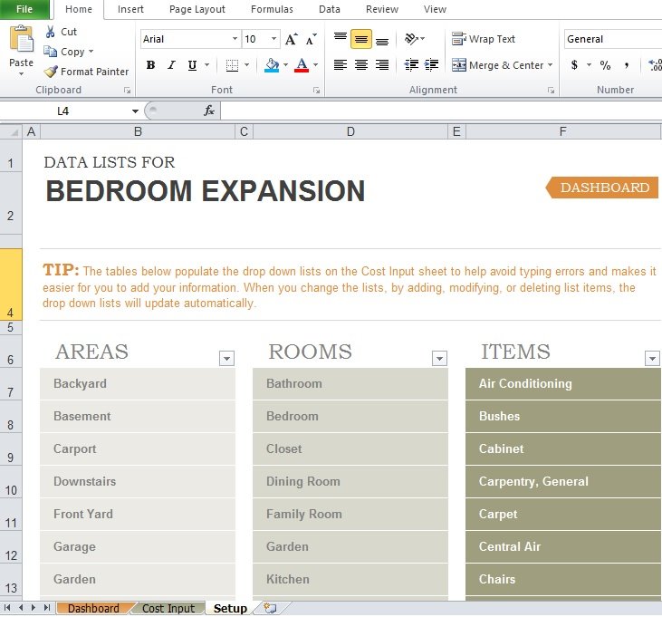 Free Home Renovation Budget Template Excel TMP
