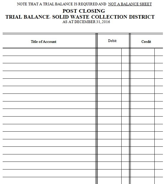 Trial Balance Template Excel